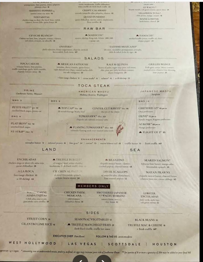 Toca Madera Las Vegas Menu – Fine Dining Mexican Cuisine & Craft Cocktails